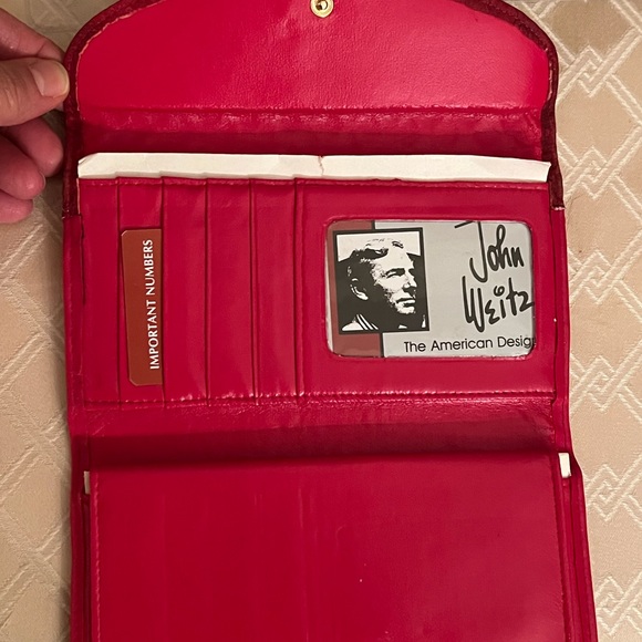 John Weitz | Bags | New John Weitz Red Leather Checkbook Wallet | Poshmark